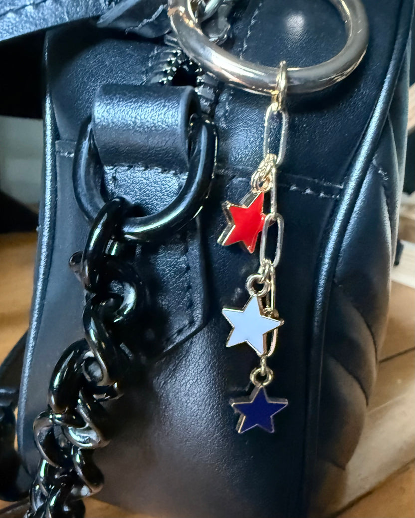 Red, White & Blue Stars ~ Bag Charm – Personalized by Mandals